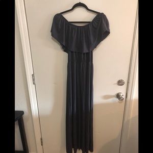entro | Dresses | Nwtentro Blue Off The Shoulder Maxi Dress | Poshmark